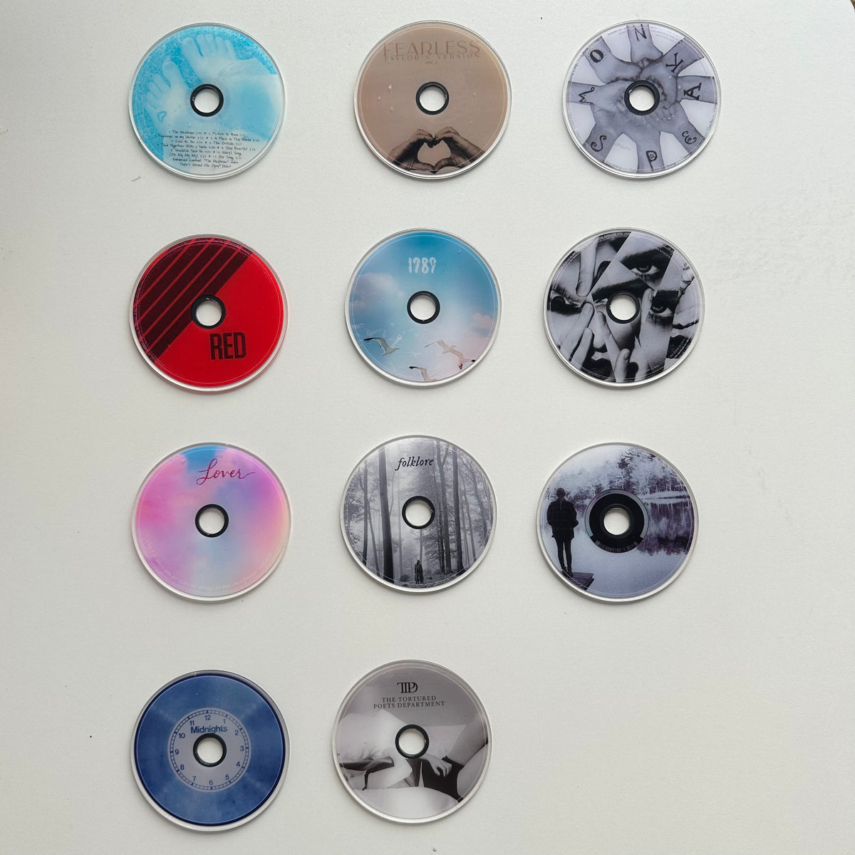 CD-Shape Acrylic Drink Coasters Set – Unisaur Studio